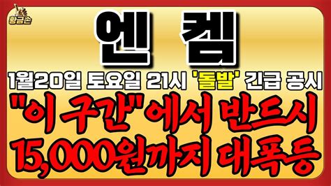 엔켐 대응전략 긴급 필수시청 1월20일 토요일 21시 돌발 속보 무조건 대응 전략 알려드리겠습니다 엔켐 전해액 2차전지 2차전지관련주 Youtube