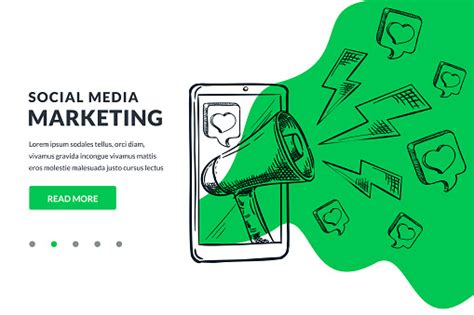 확성기 스마트폰 화면에 마케팅 기호 벡터 스케치 그림 광고 마케팅 개념 손에 대한 스톡 벡터 아트 및 기타 이미지 손