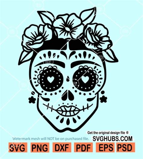 Woman Sugar Skull Svg Sugar Skull Svg Sugar Skull Svg Calavera Svg