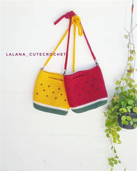 Handmade Watermelon Crochet Crossbody Bag