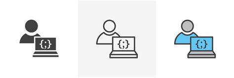 Programmer Icon Set Vector Art At Vecteezy