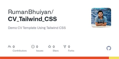 GitHub RumanBhuiyan CV Tailwind CSS Demo CV Template Using Tailwind CSS