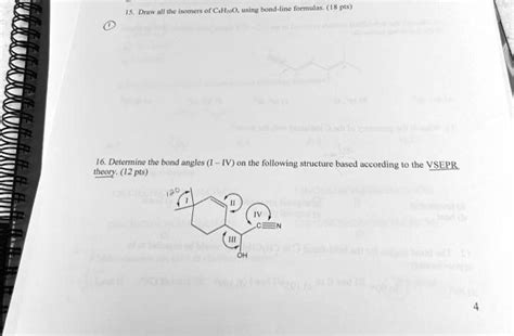 15 Draw All The Isomers Of C4h10o Using Bond Line Formulas 18 Pts 16 Determine The Bond