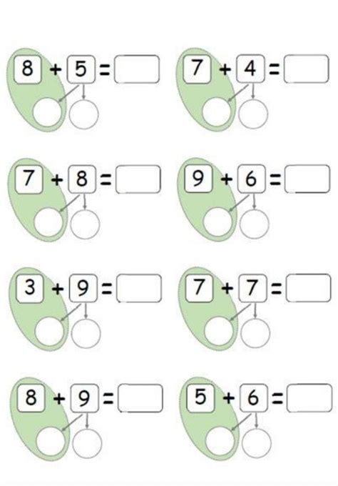 Сложение, переход через 10 worksheet | Live Worksheets