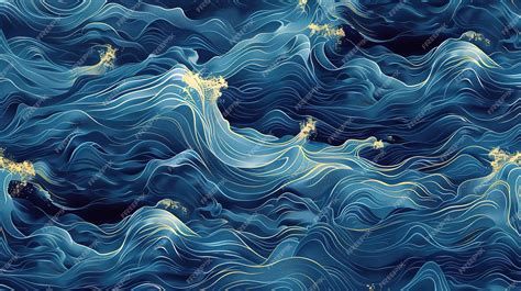 tidal wave pattern wallpaper premium ai generated image