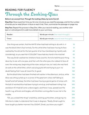 4th Grade Reading Fluency Worksheets