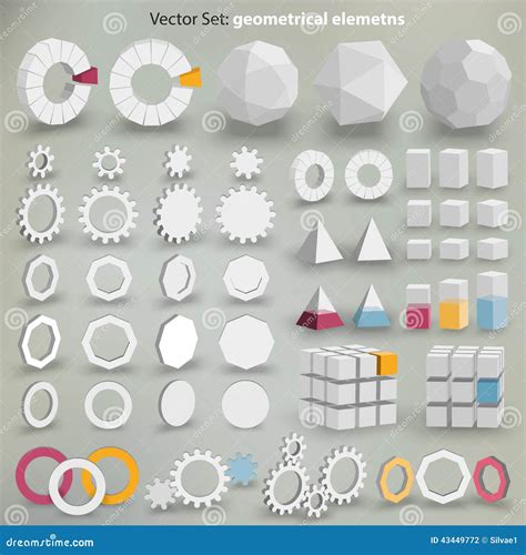 vector set geometrical elements stock vector illustration of graphic
