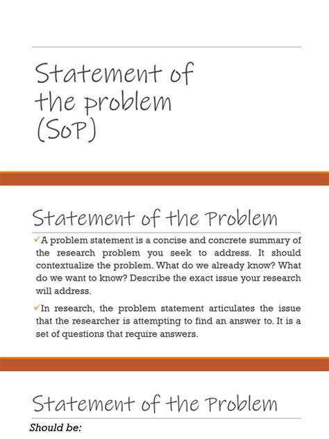 Statement Of The Problem Sop Pdf