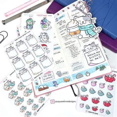 Sticky Notes Featuring Hercules The Cat Printable Stickers — Square Lime Designs