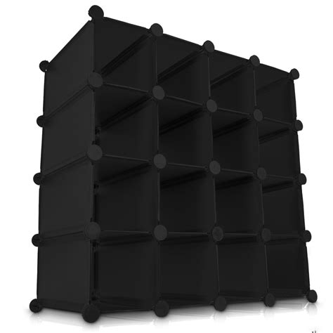 Livivo Interlocking Storage Cubes Black Free Delivery
