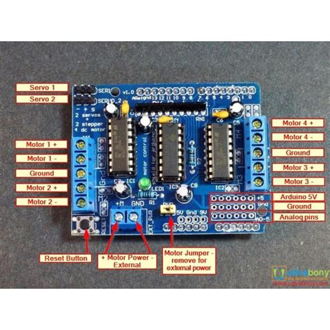 L293d Dc Motor Driver Shield Arduino Bd