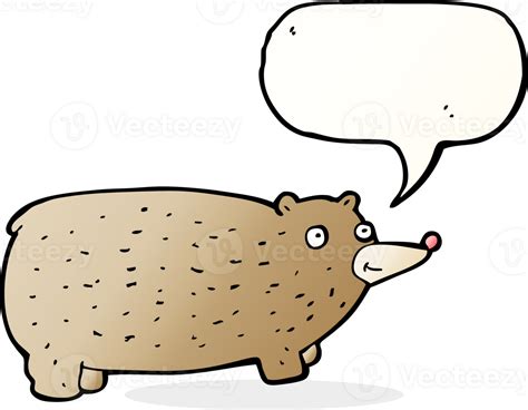 Funny Cartoon Bear With Speech Bubble 36375598 Png
