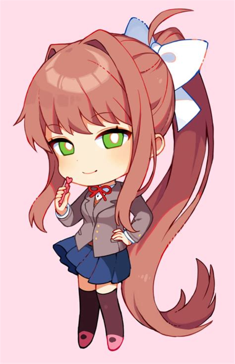 Chibi Monika By Satchely Chibi Literature Club Anime