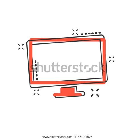 Vector Cartoon Computer Icon Comic Style Stock Vector Royalty Free Shutterstock