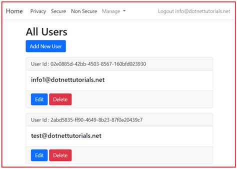 How To Display All Users From Aspnet Core Identity Database Dot Net