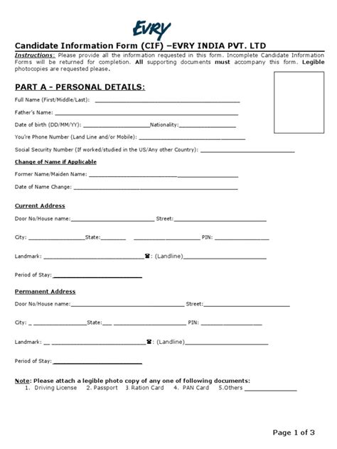 Cif Third Party Verification Form Pdf Government And Personhood