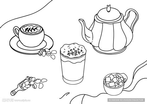 咖啡手绘插画设计图 餐饮美食 生活百科 设计图库 昵图网
