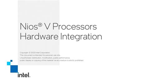 Nios® V Processors Hardware Integration Youtube