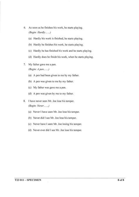 Icse Class 10 English Language Specimen Question Paper 2023
