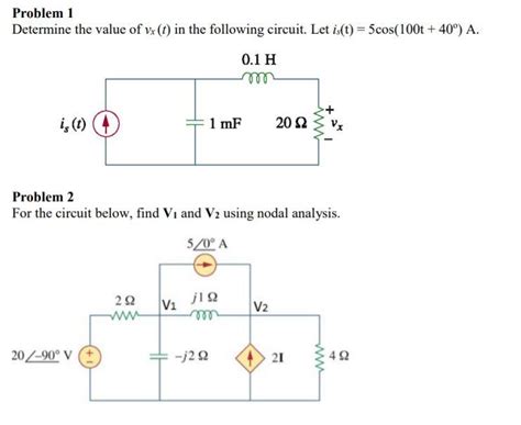 Solved Problem Determine The Value Of Vx T In The Chegg Com