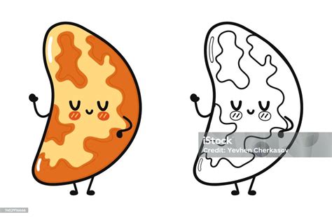 귀여운 재미있는 브라질 너트 흔들리는 손 캐릭터 개요 만화 일러스트 레이 션 색칠 공부 책 벡터 손으로 그린 전통 만화 빈티지 복고풍 카와이 캐릭터 흰색 배경에 고립 개념에