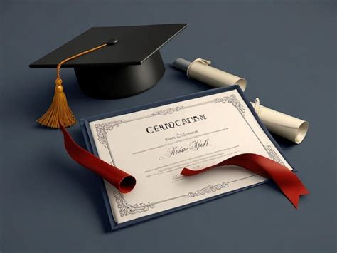 Premium Photo 3d Render Graduation Cap With Diploma Certificate