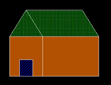 c c program to program for draw a hut kashipara