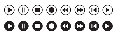 Set Of Media Player Iconsmedia Player Buttons Collection 54220444