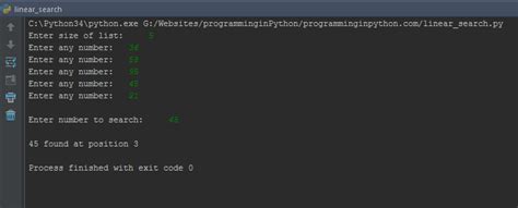 Python Program To Implement Linear Search Algorithm By Avinash
