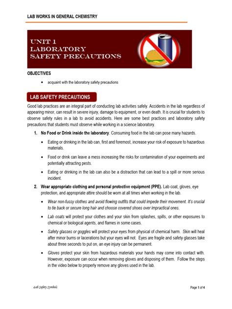 1 Lab Safety Precautions 1 Pdf