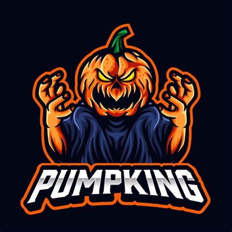 스포츠 및 E 스포츠 팀을위한 호박 무서운 E 스포츠 로고 프리미엄 벡터