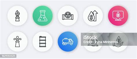 세트 라인 유조선 트럭 달러 기호가 있는 오일 드롭 장비 가격 인상 파이프 밸브 및 배럴 오일 아이콘 벡터 0명에 대한 스톡 벡터 아트 및 기타 이미지 Istock