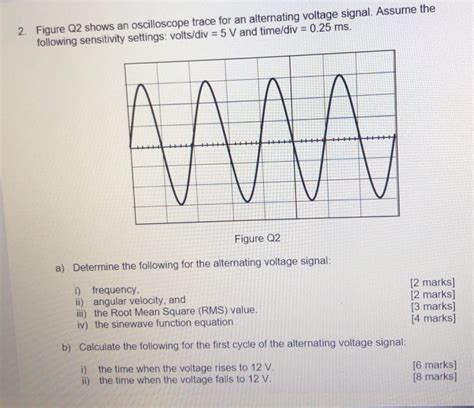 Solved 2 Figure Q2 Shows An Oscilloscope Trace For An