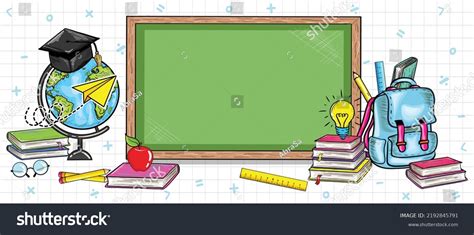 Hand Drawn Back School Banner Template Stock Vector Royalty Free