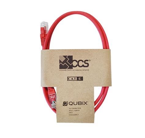 Patch Cord CCS Slim Cat 6 RJ45 RJ45 Non Schermata U UTP AWG24 Colore Rosso Lunghezza 0 5