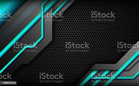 어두운 게임 기술 배너 추상적인 검정색과 파란색 미래 표면 배경 3차원 형태에 대한 스톡 벡터 아트 및 기타 이미지 3차원 형태 Brand Name Video Game