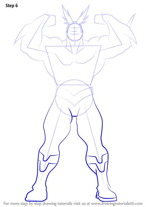 Learn How To Draw All Might From Boku No Hero Academia Boku No Hero Academia Step By Step