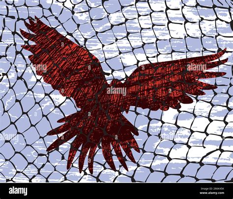 Vector Illustration Of A Bird Caught In A Net Stock Vector Image And Art Alamy