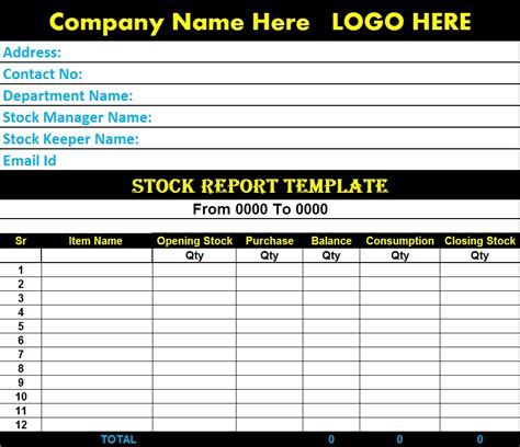 Best 3 Stock Report Templates Excel Word Template