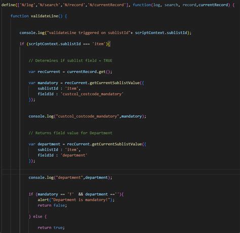 Cs Setting Sublist Fields Conditionally Mandatory Rnetsuite