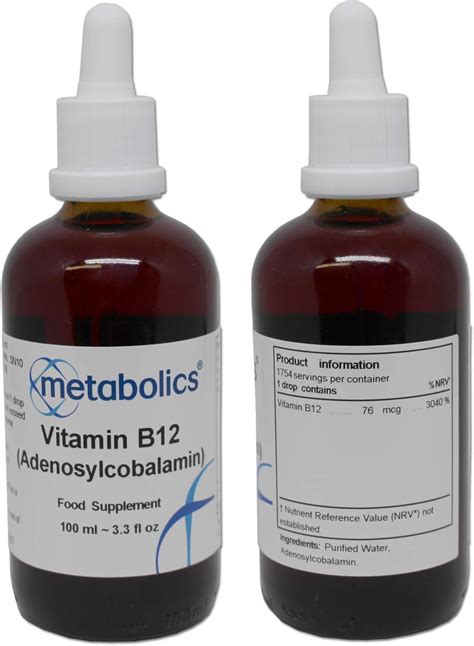 Vitamin B12 Liquid Pure Adenosylcobalamin Supplement For Normal