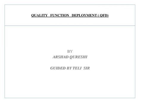 Quality Function Deployment PowerPoint Slides LearnPick India