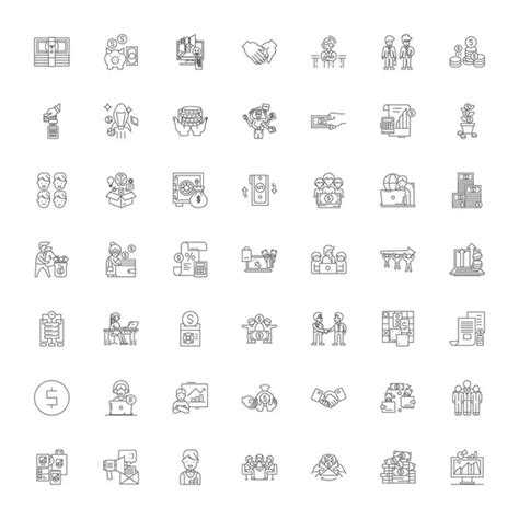 Connection Linear Icons Signs Symbols Vector Line Illustration Set Stock Vector By ©iconsgraph