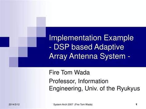 Ppt Implementation Example Dsp Based Adaptive Array Antenna System Powerpoint Presentation