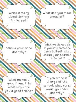 Free September Writing Prompt Task Cards By First Tries And Sunny Skies