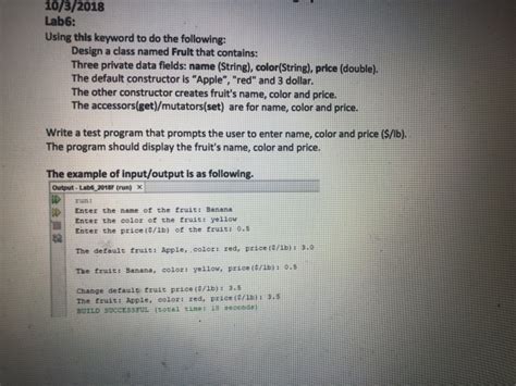 Solved 1032018 Lab6 Using This Keyword To Do The