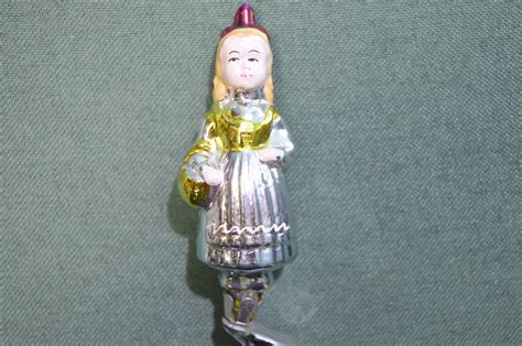 Купить Игрушка елочная стеклянная Красная шапочка с лукошком девочка с корзиной Стекло