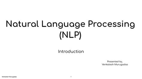 Introduction To Natural Language Processing Nlp Pdf