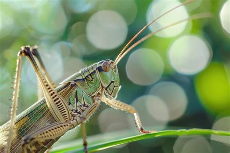 Grasshopper With Unique Patterns Premium Ai Generated Image