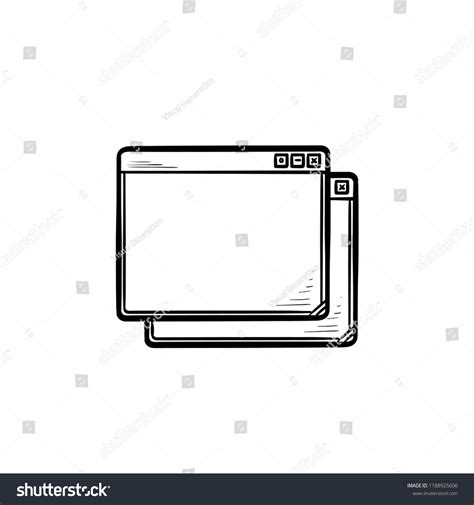 Two Browser Windows Hand Drawn Outline Stock Vector Royalty Free 1188925606 Shutterstock